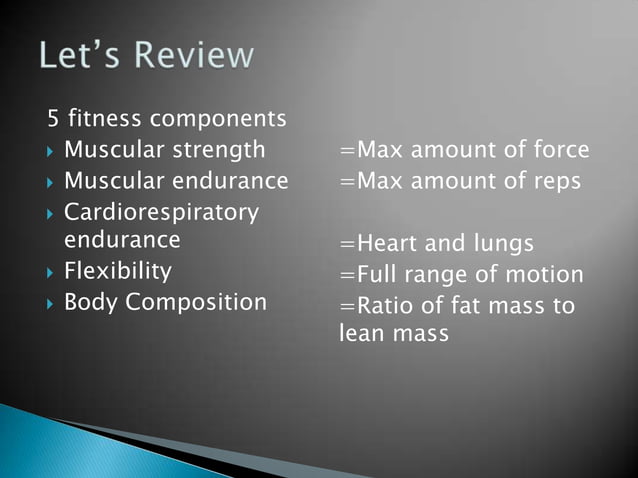 Health related components of fitness | PPTX | Fitness and Exercise ...