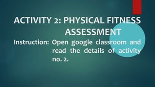 P E 2 - Health related fitness tests 1 | PPTX