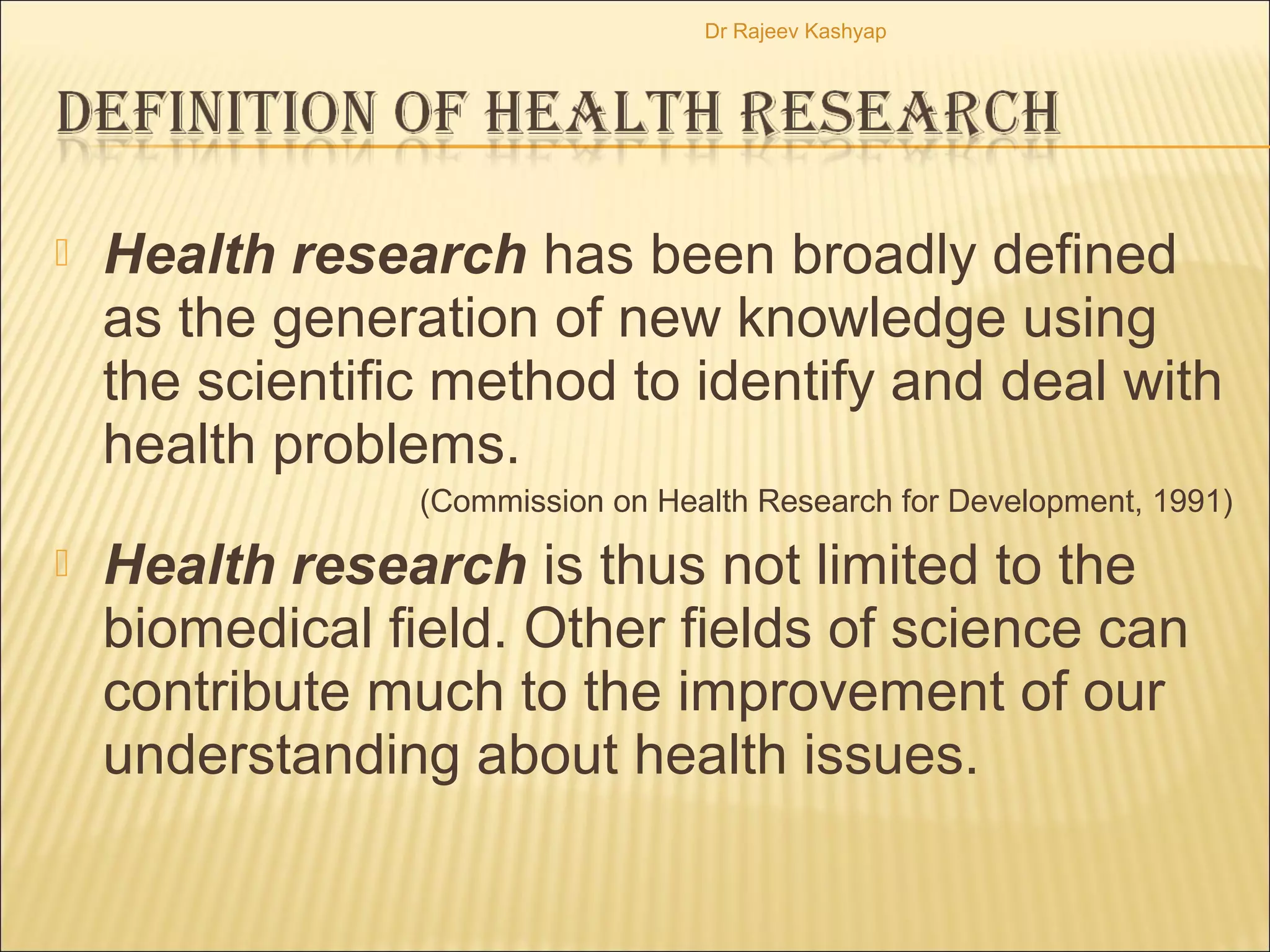 Health research methodology | PPT