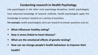 Research methods in health psychology | PPTX