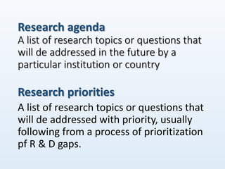 Health research priorities 2015 | PPT
