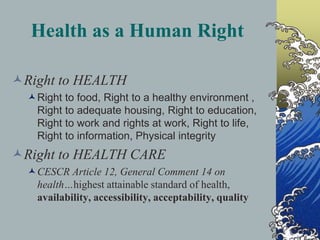 Health rights, accountability and human rights | PPTX