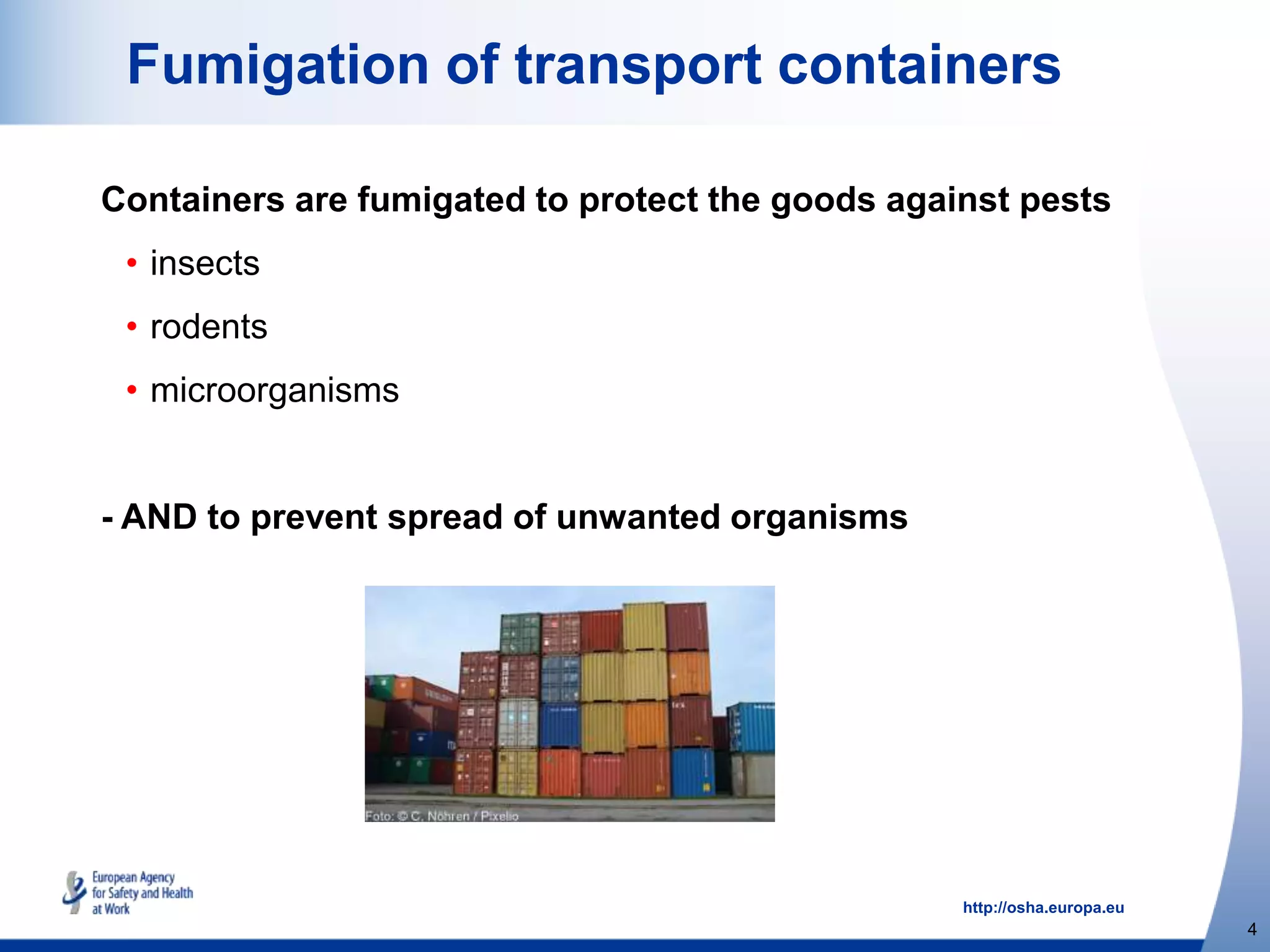 Health risks and prevention practices during handling of fumigated ...