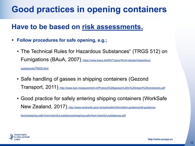 Health risks and prevention practices during handling of fumigated ...