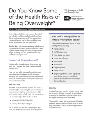 Global Medical Cures™ | Health Risks of Being OVERWEIGHT | PDF