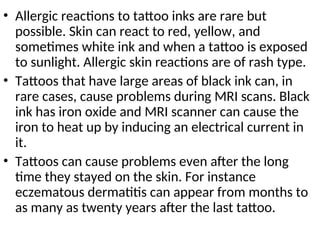 HEALTH RISKS OF TATTOOING FOR AN ENGLISH CLASS ABOUT TATTOOING | PPT