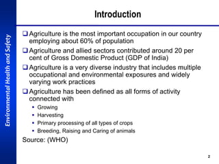 Health, safety and environmental hazards in Agriculture Sector | PDF