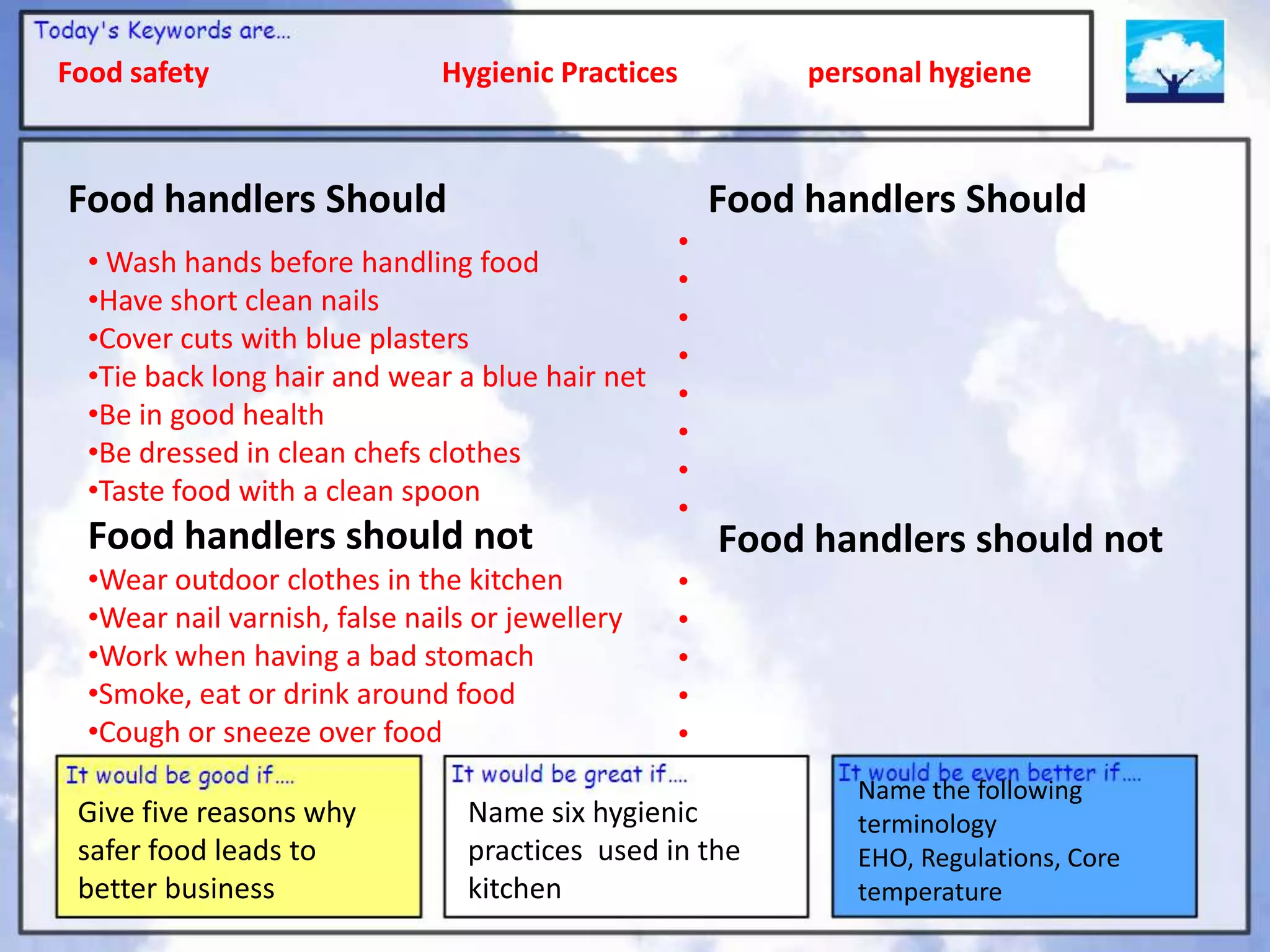 Health, safety and hygiene | PPTX