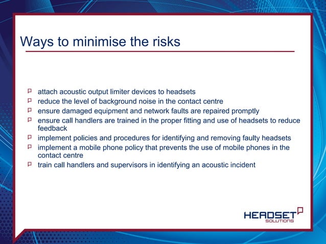 Health & Safety in the Call Centre | PPT