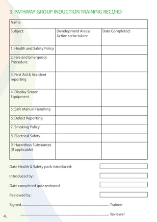 Health & Safety Induction Training | PDF