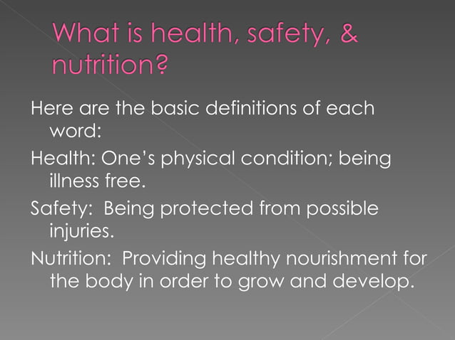 Health, safety, & nutrition slideshow | PPT | Children\'s Health ...