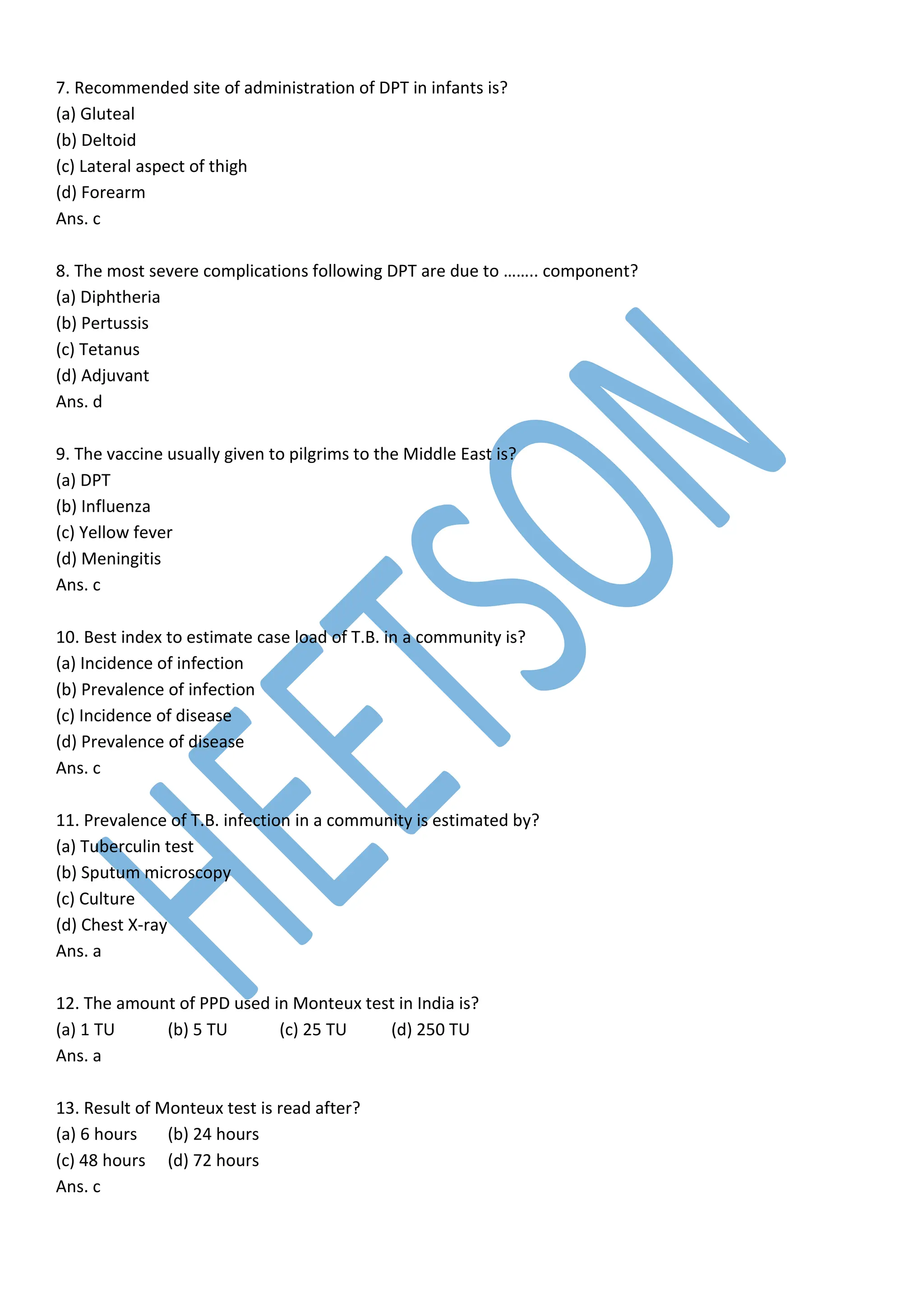 Health Sanitary Inspector MCQ Book PDF Free Download | PDF