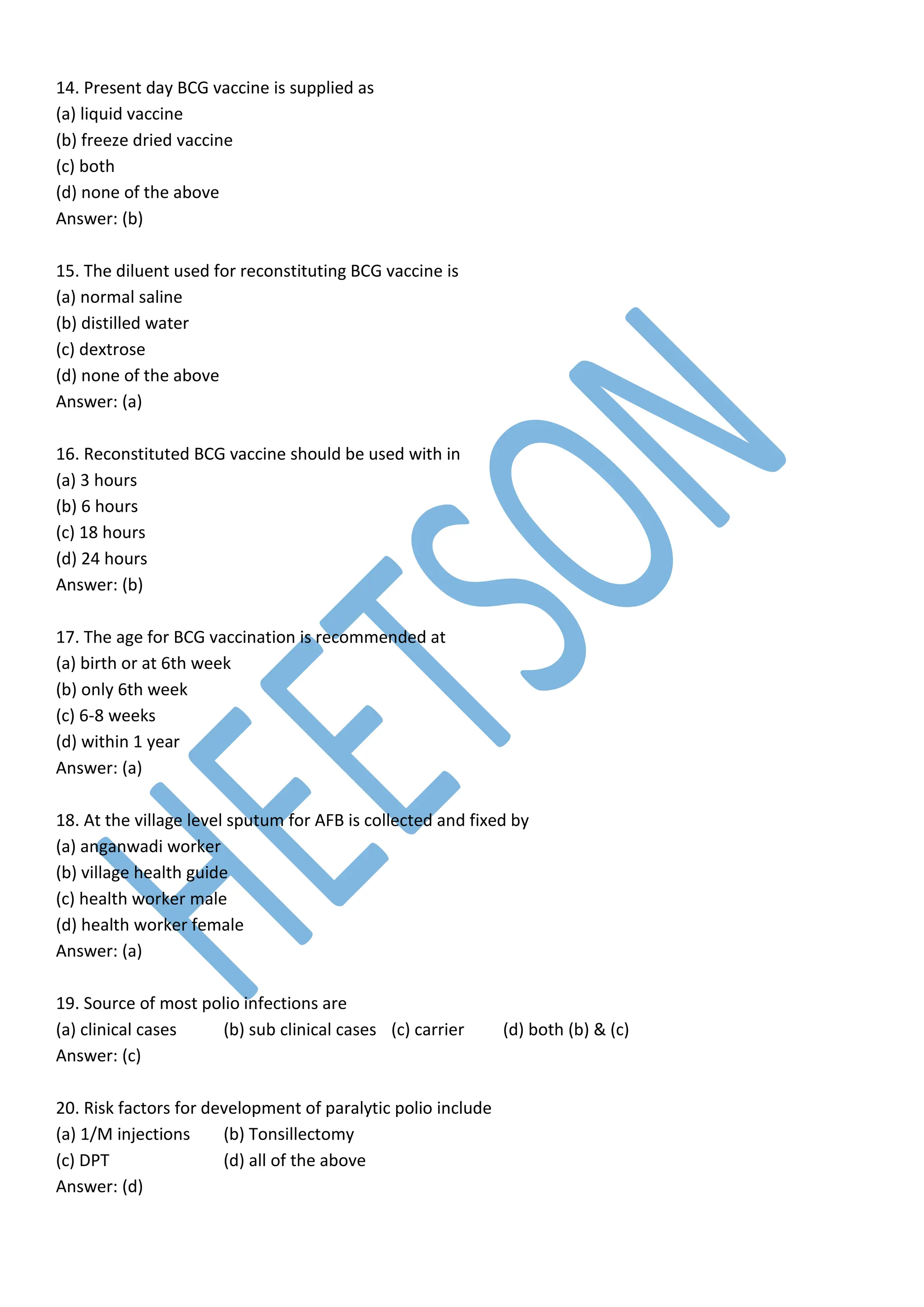 Health Sanitary Inspector MCQ Book PDF Free Download | PDF
