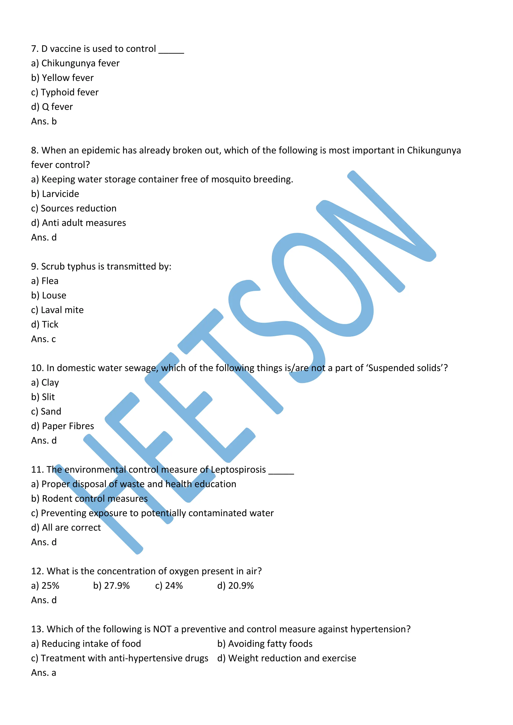 Health Sanitary Inspector MCQ Book PDF Free Download | PDF