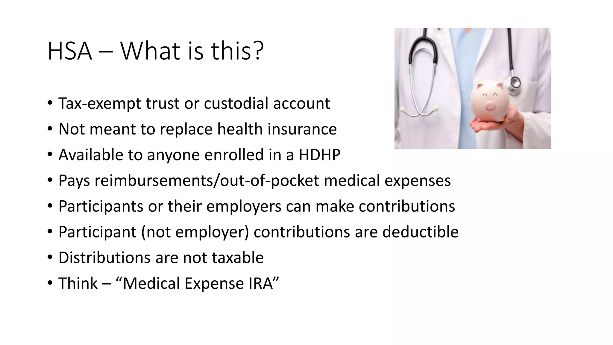 Health Savings Accounts (HSA's) - Some Interesting Facts | PPT
