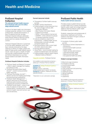 ProQuest Health Sciences Brochure | PDF