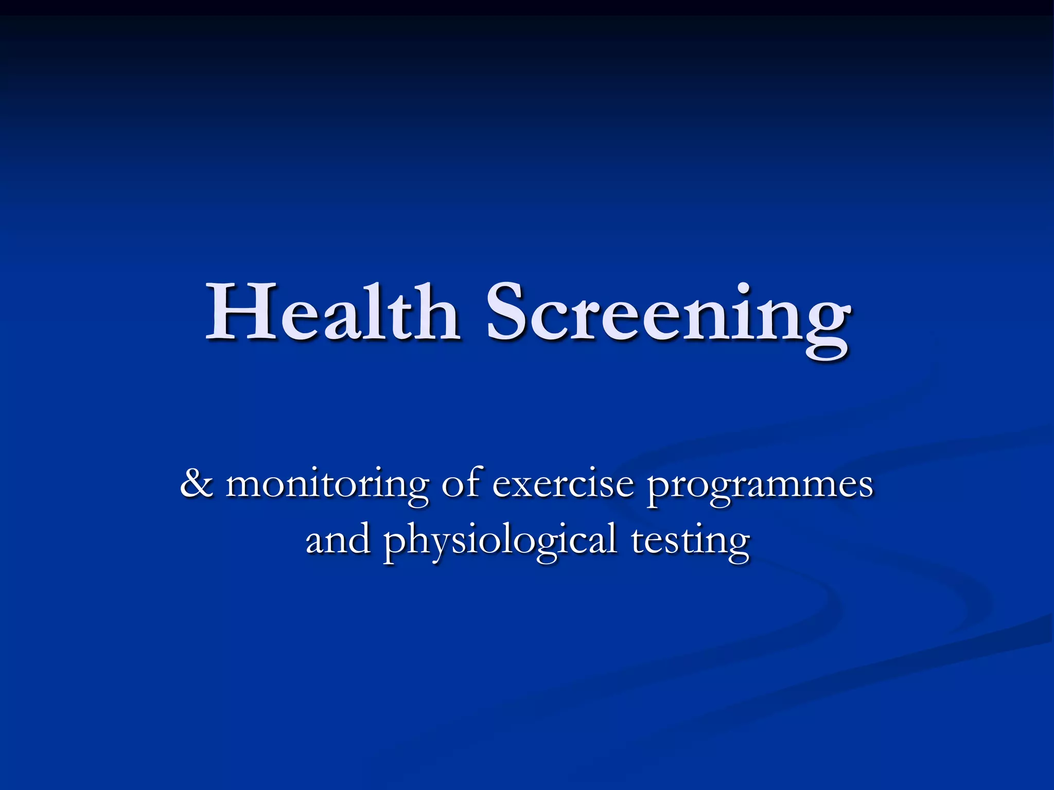 Health screening and health of the nation | PPTX