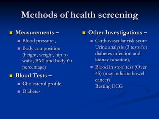 Health screening and health of the nation | PPTX | Heart and ...