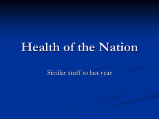 Health screening and health of the nation | PPTX