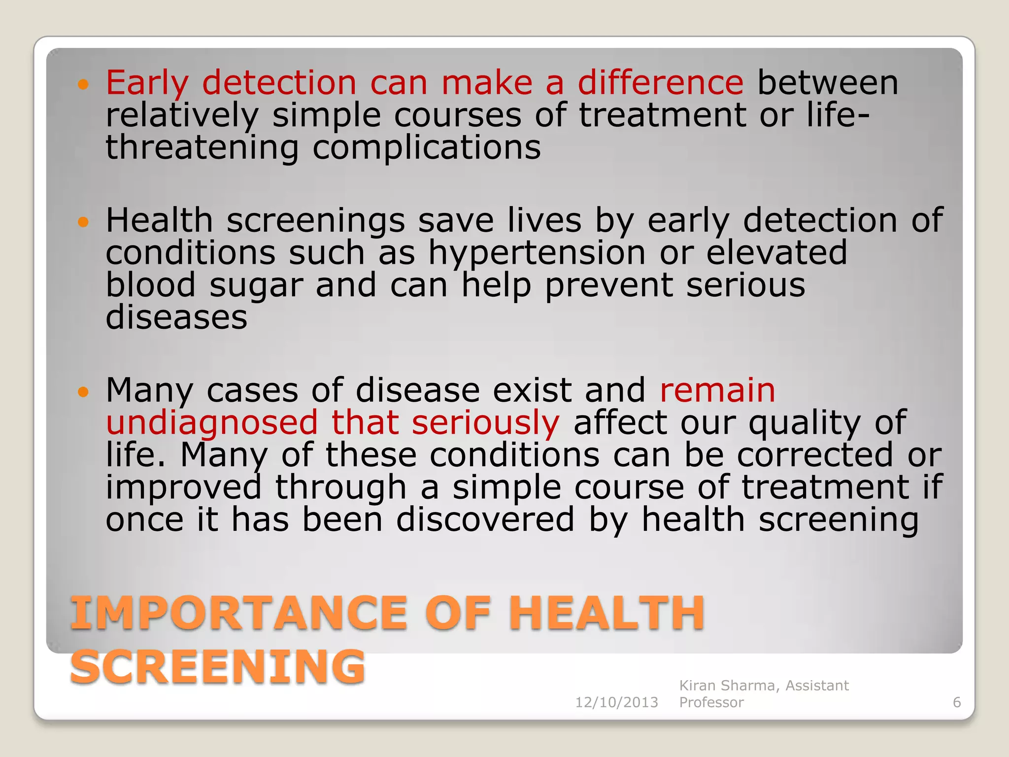 Health screening services | PPTX