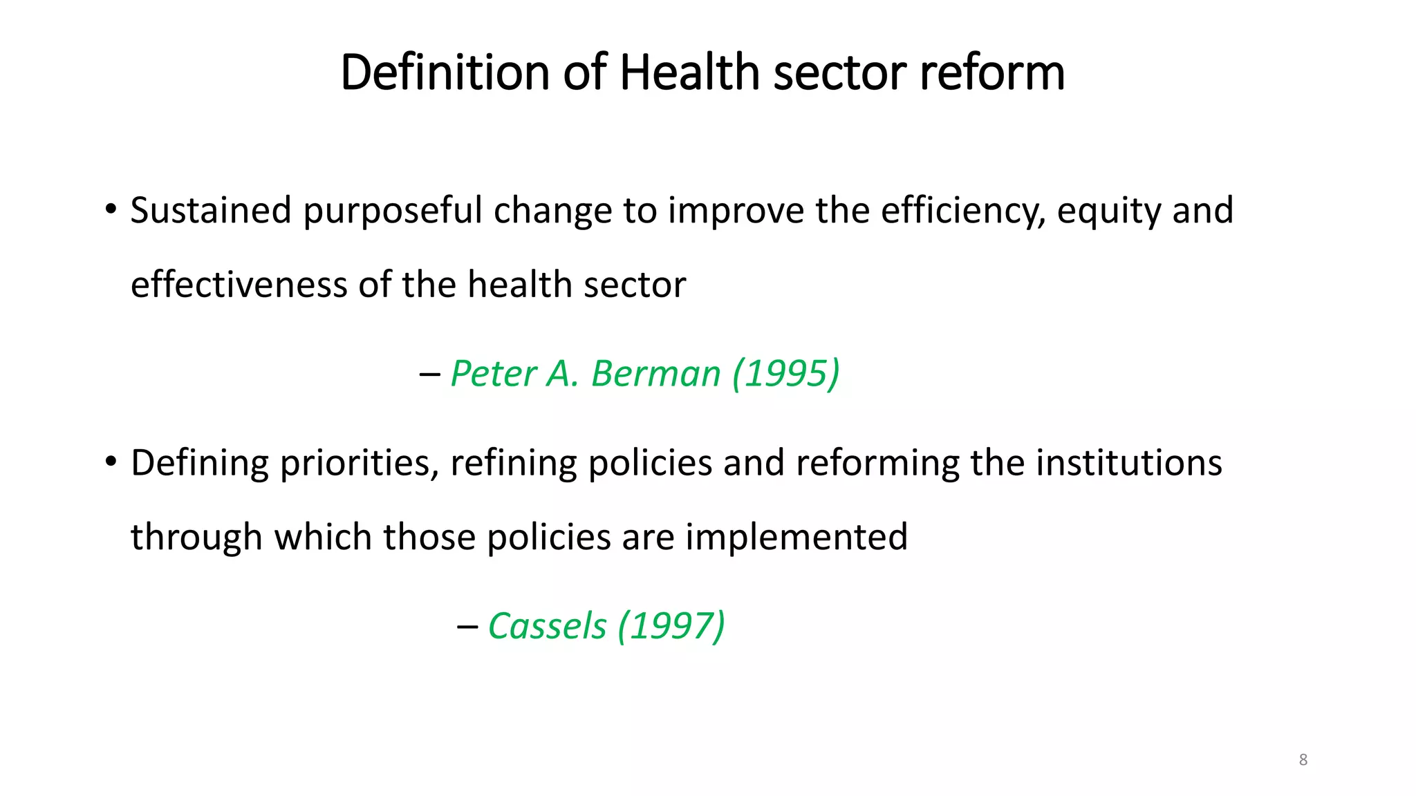 Health sector reforms | PPTX