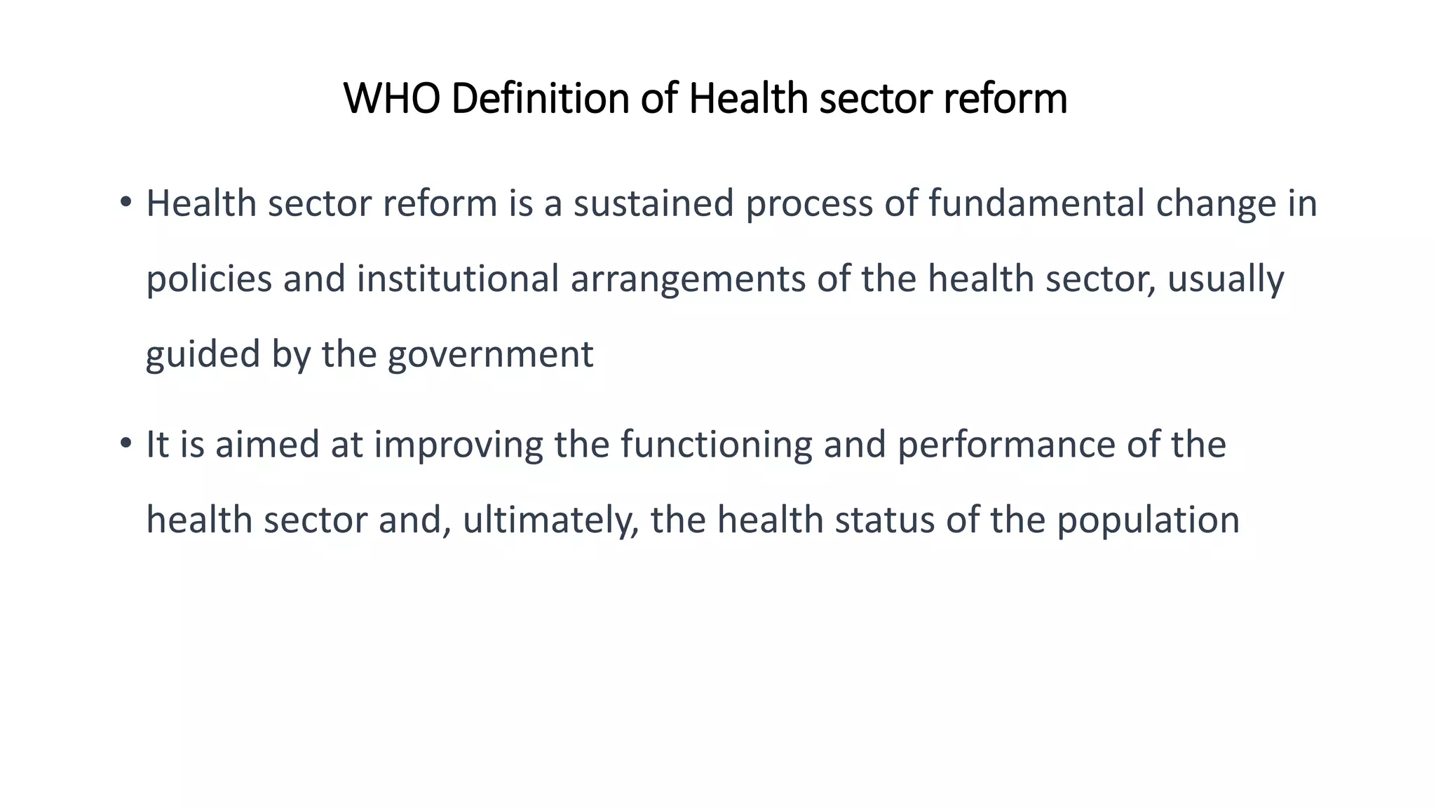 Health sector reforms | PPTX