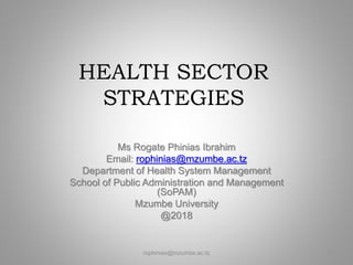 Health sector strategies notice | PPT