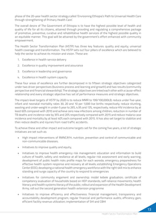 Ethiopian Health Sector Transformation Plan | PDF