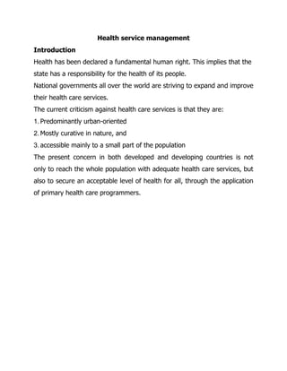 Health service management handbook | PDF