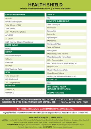 Health Check Up Packages | PDF