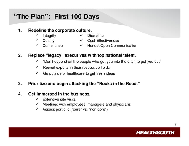 HealthSouth Lessons Learned | PDF