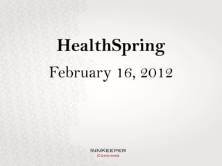 Healthspring presentation | PPT