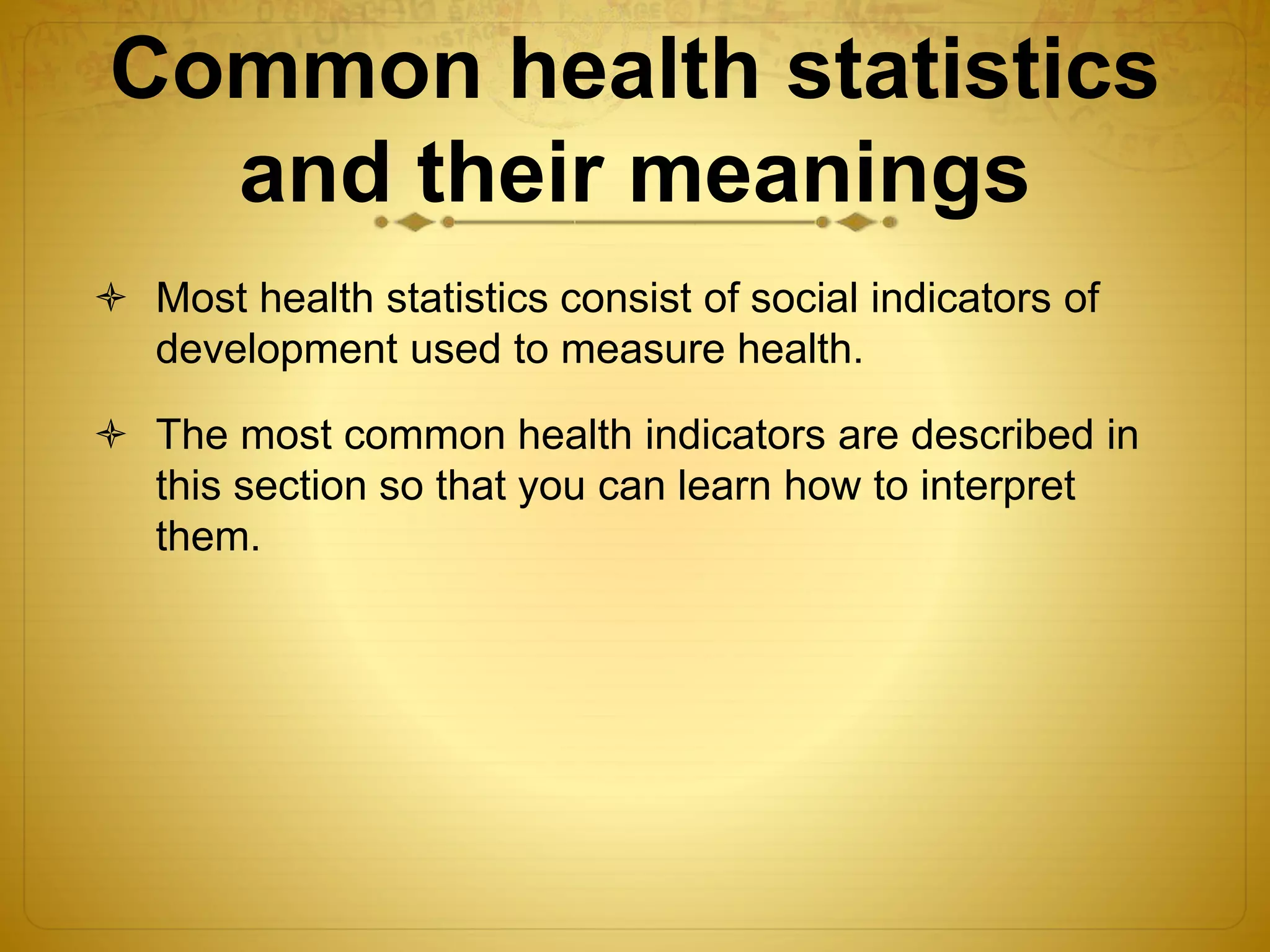 Health Statistics and their Meanings | PPTX