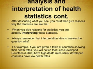 Health Statistics and their Meanings | PPTX