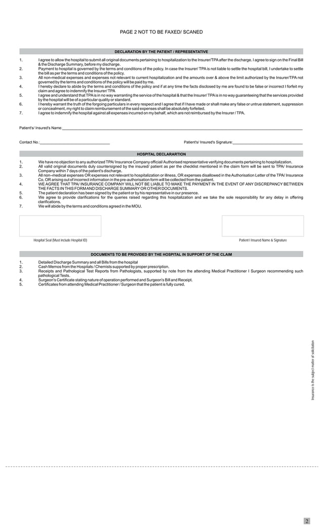 Health Suraksha Health Insurance Claim Form - HDFC ERGO | PDF | Health Insurance | Insurance