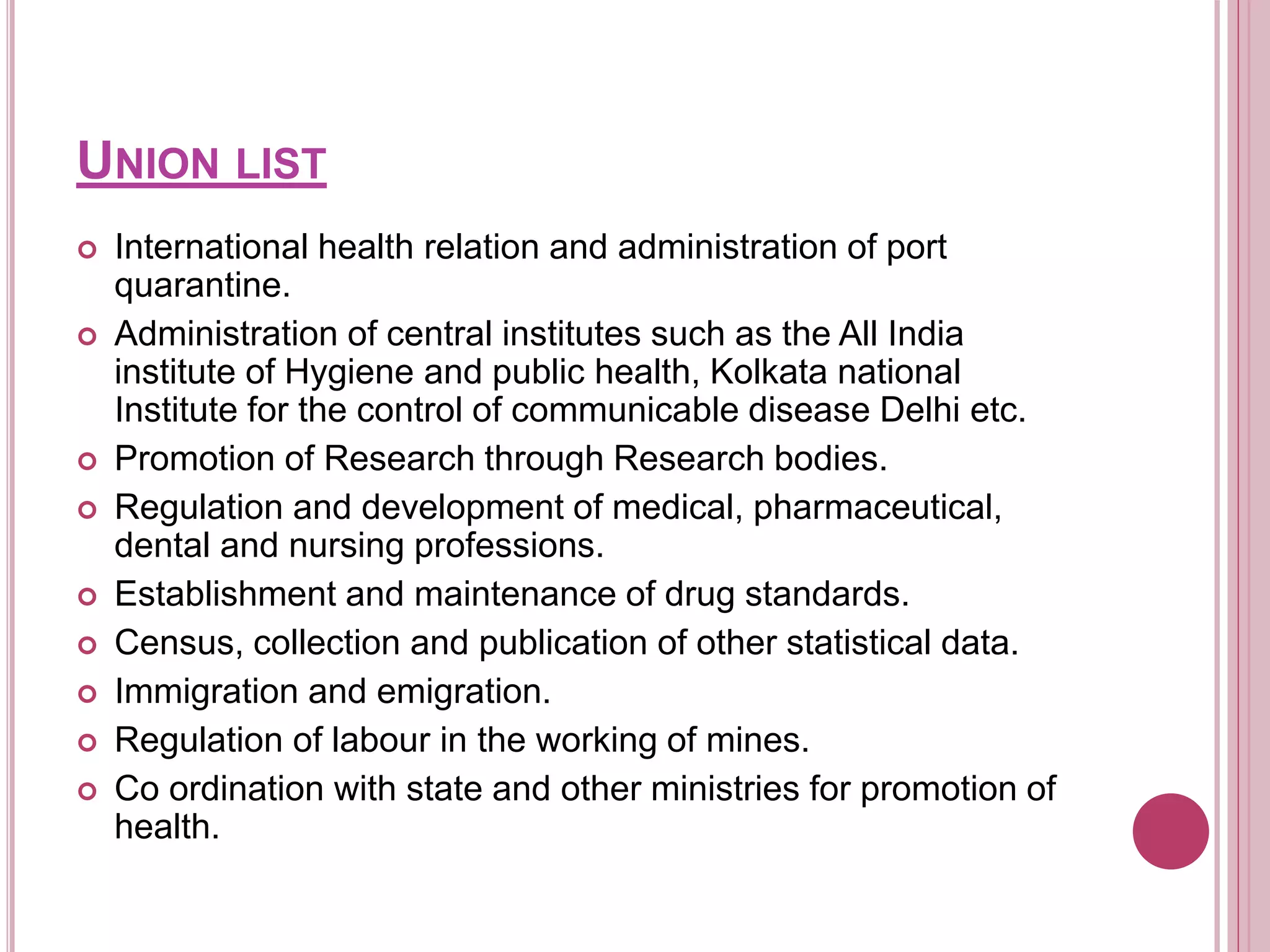 Health system at central, state and local levels, i | PPTX