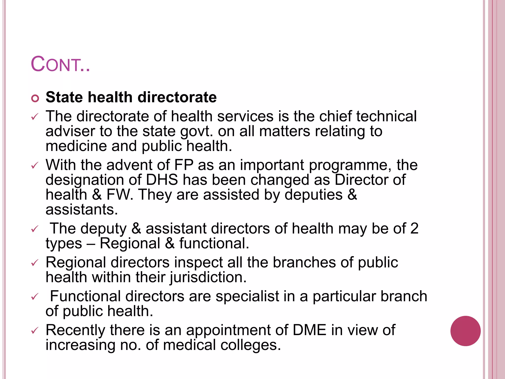 Health system at central, state and local levels, i | PPTX