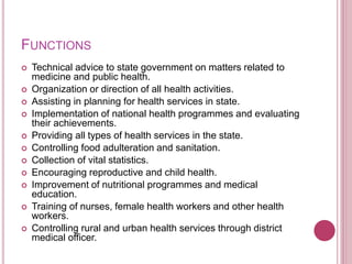 Health system at central, state and local levels, i | PPTX