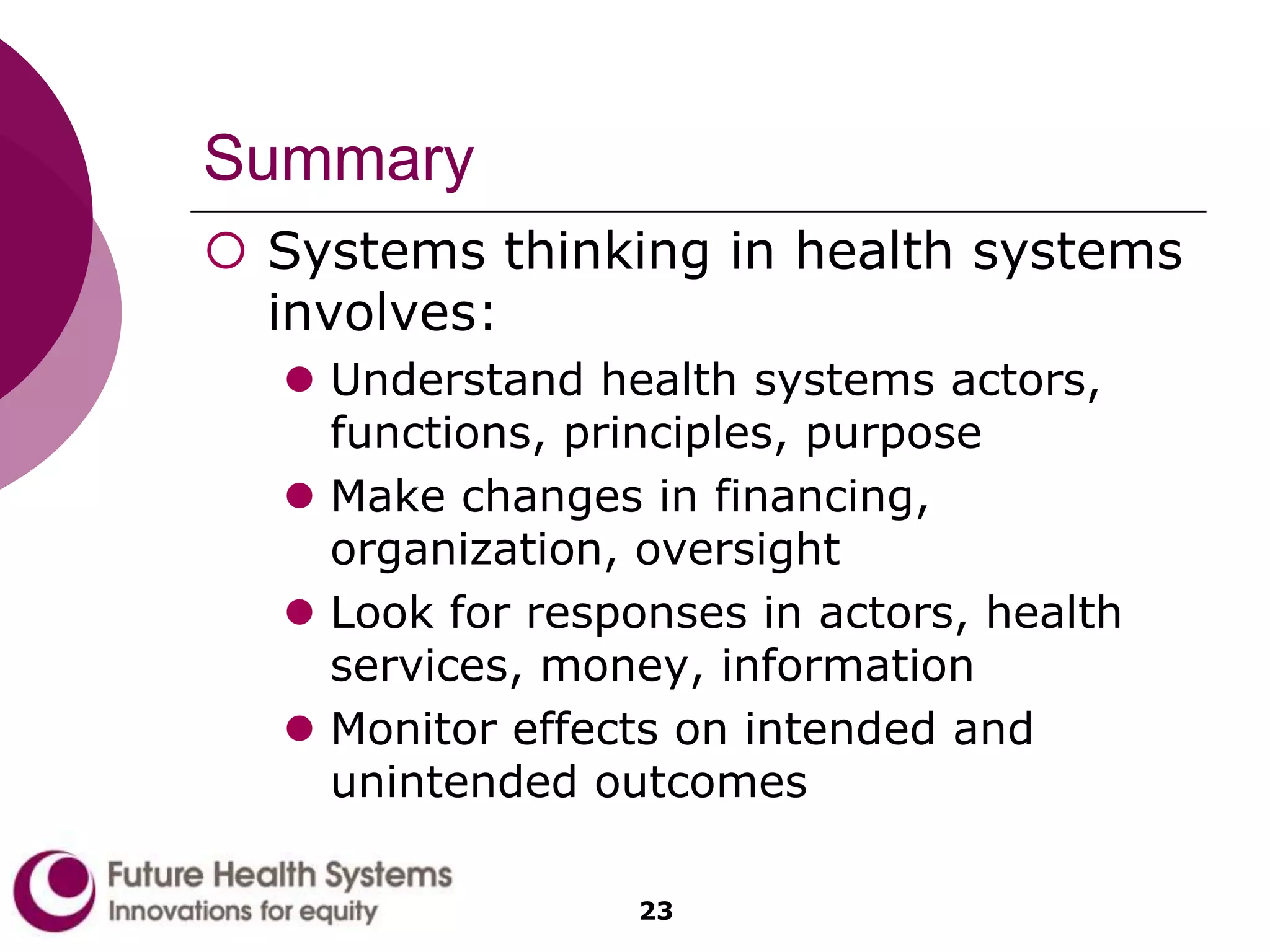 Health system elements | PPTX