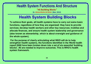 Health system functions and structure | PDF