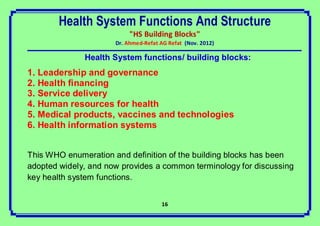 Health system functions and structure | PDF