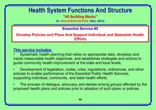 Health system functions and structure | PDF