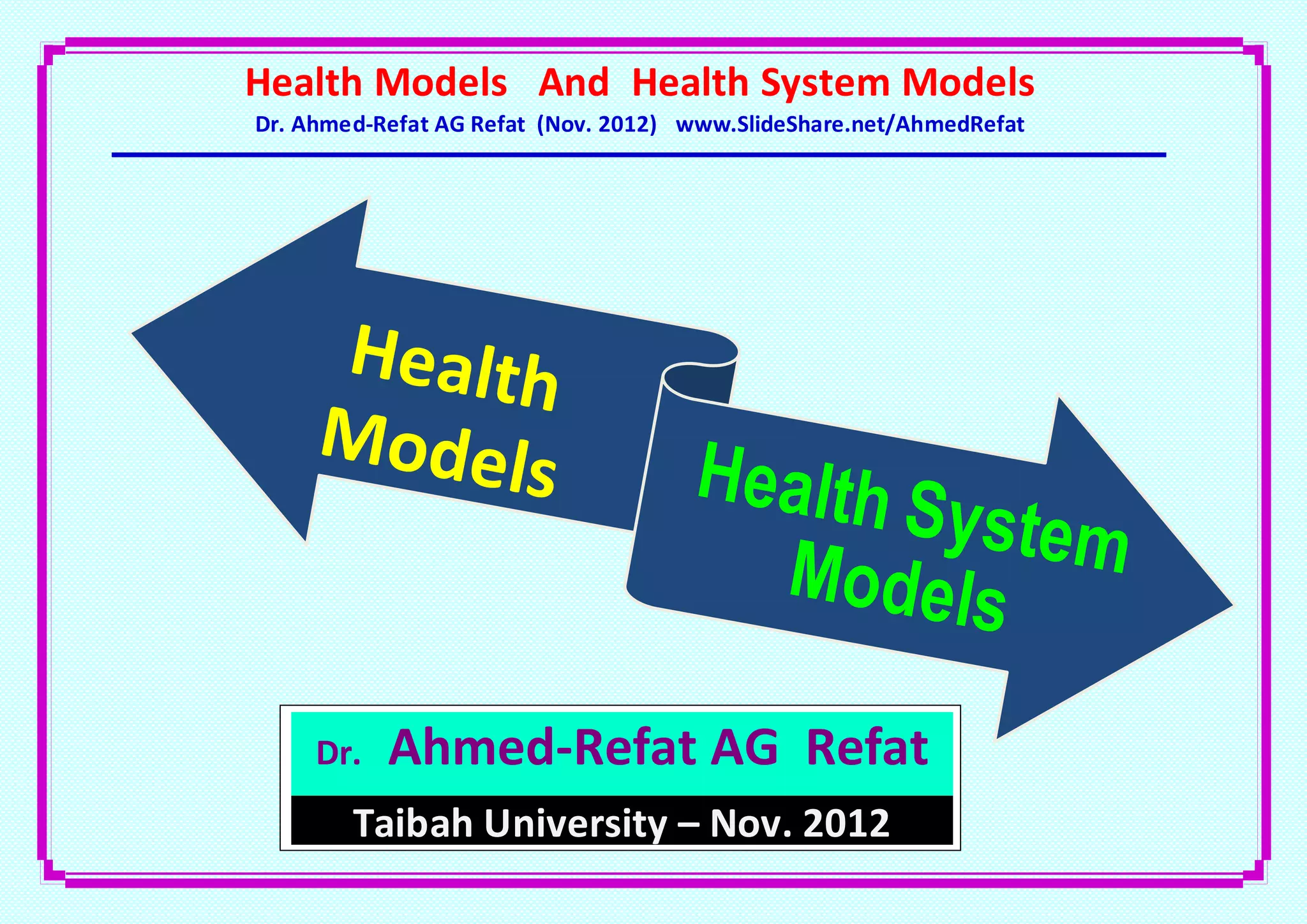 Health system models-an overview | PDF