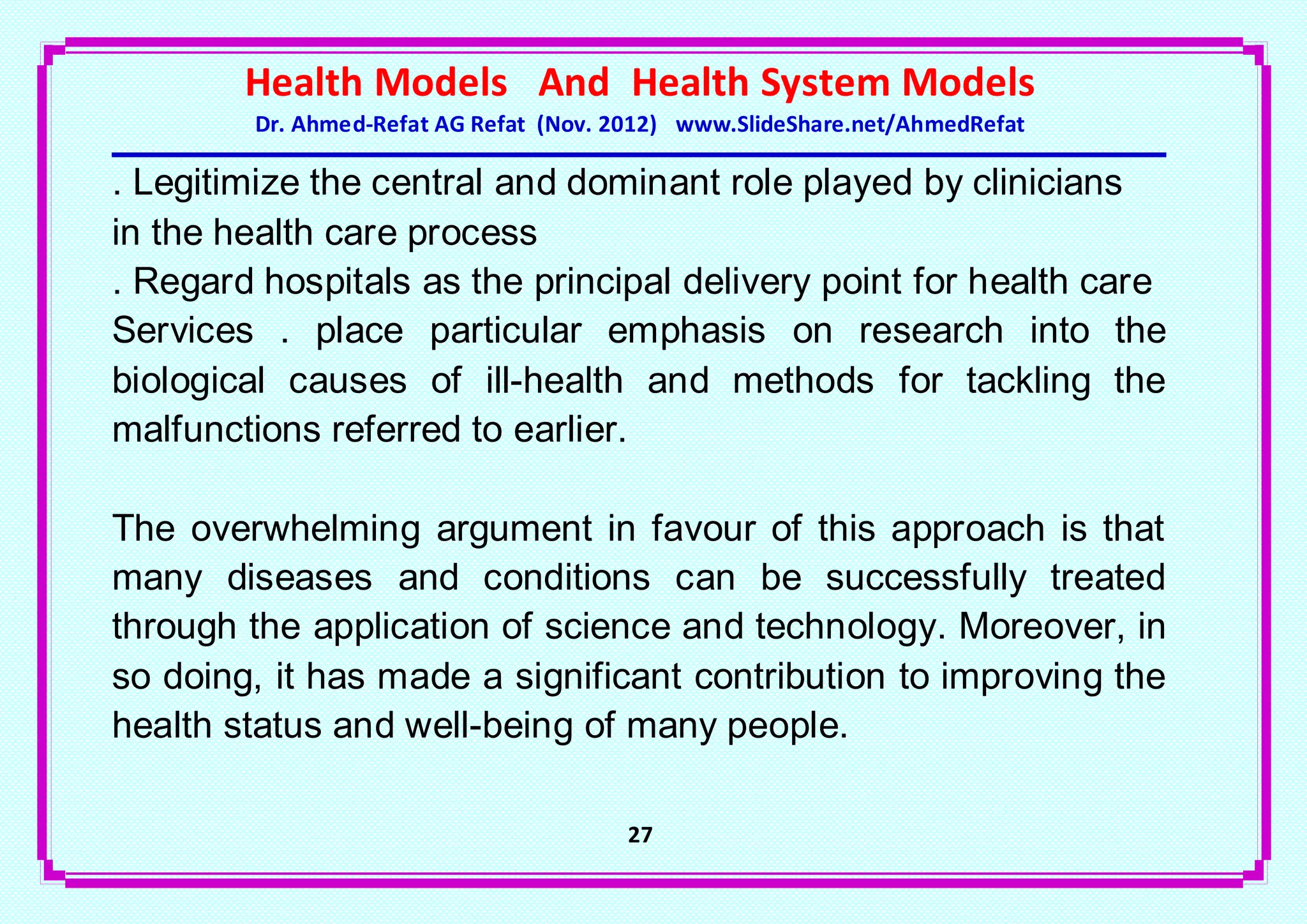 Health system models-an overview | PDF