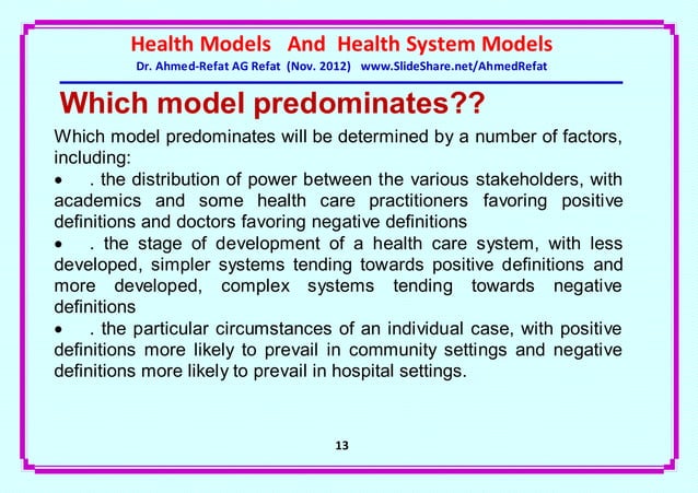 Health system models-an overview | PDF