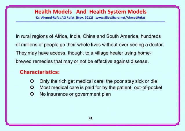 Health system models-an overview | PDF