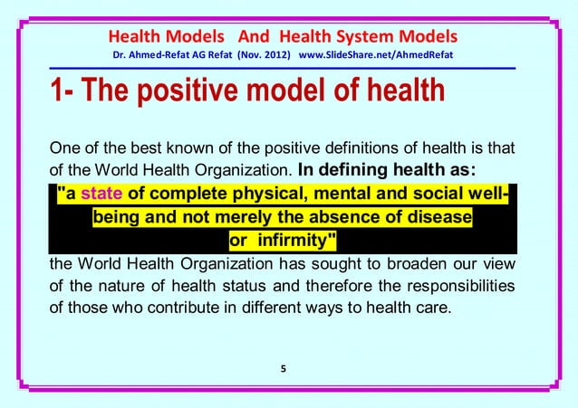 Health system models-an overview | PDF