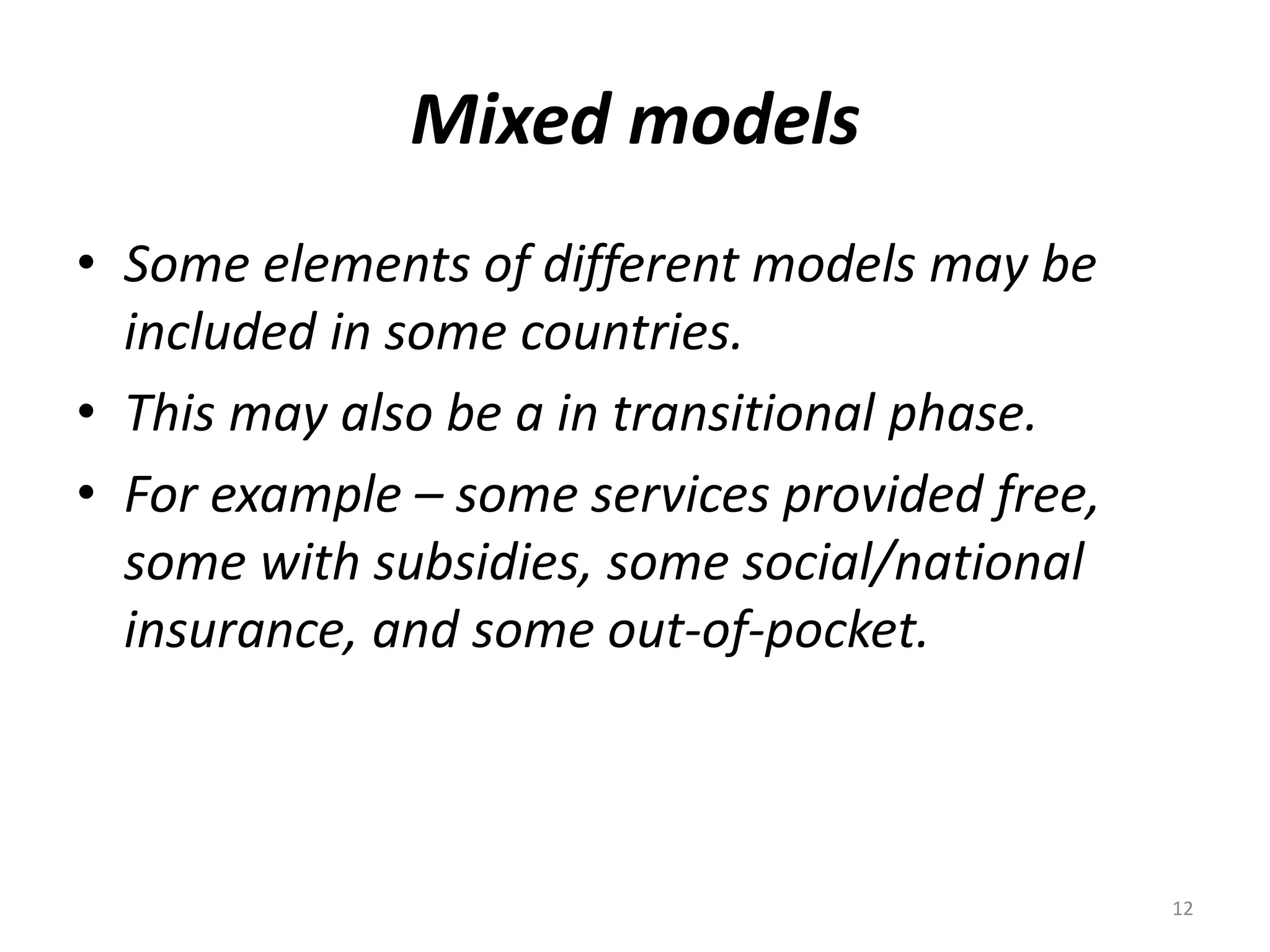 Health system models | PPTX