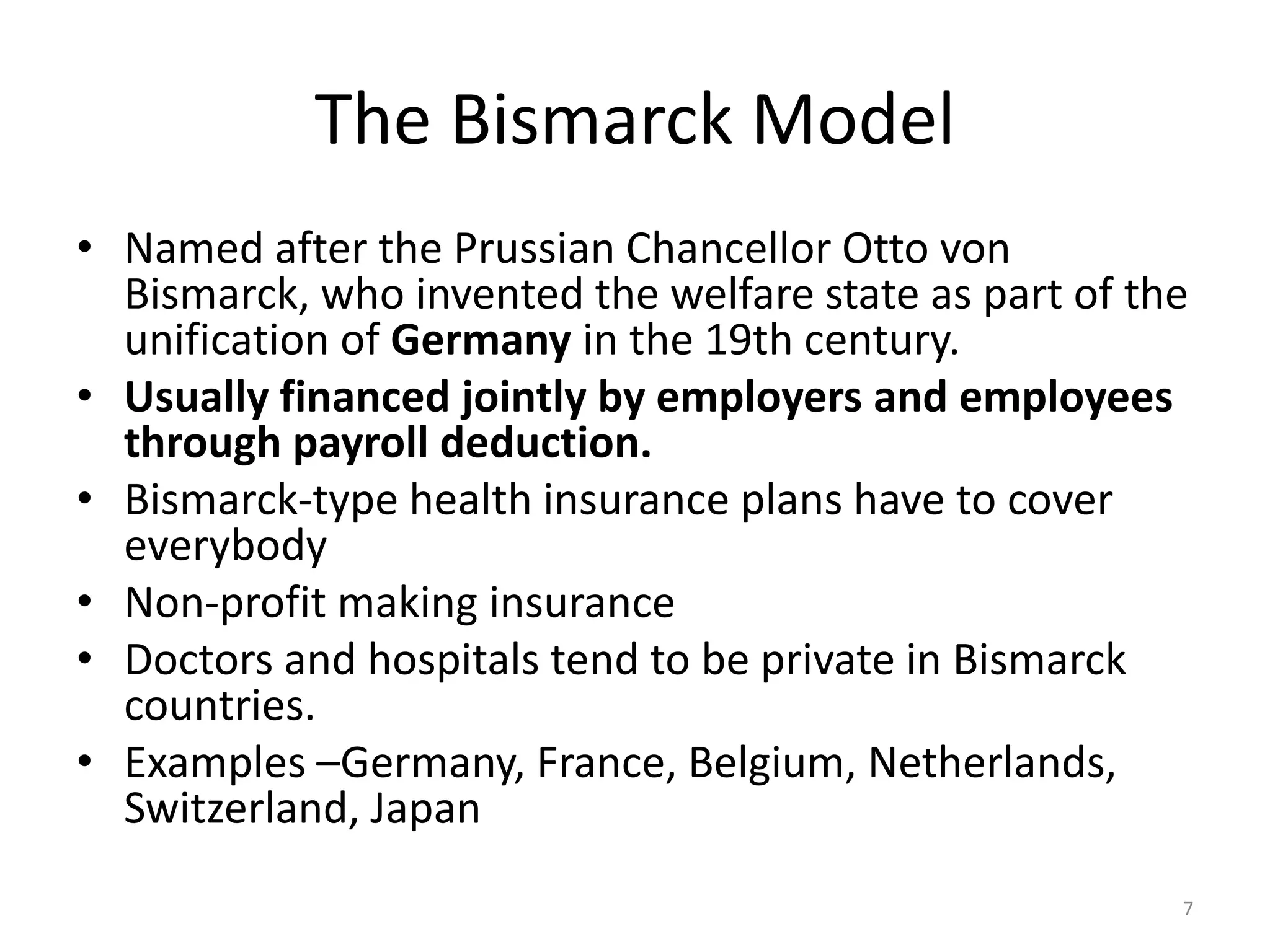 Health system models | PPTX