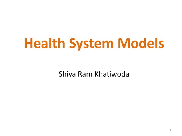 Health system models | PPTX